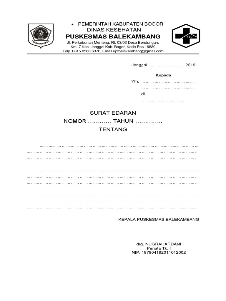 Format Surat Edaran
