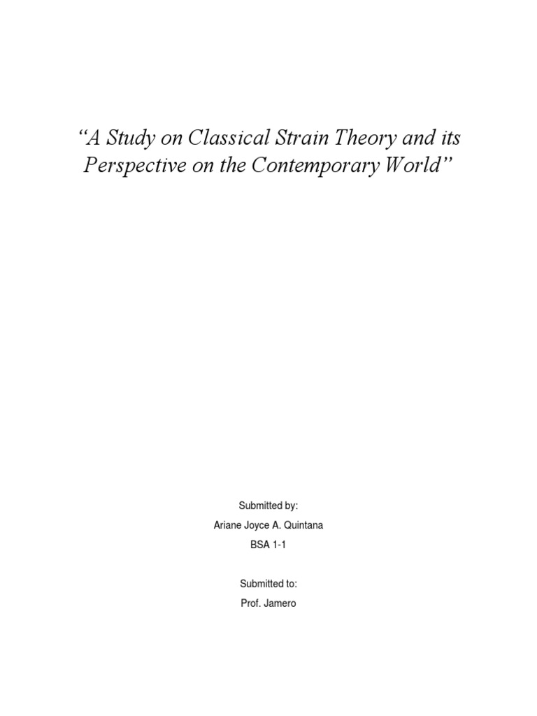 Strain Theory | PDF | Deviance (Sociology) | Sociological Theories