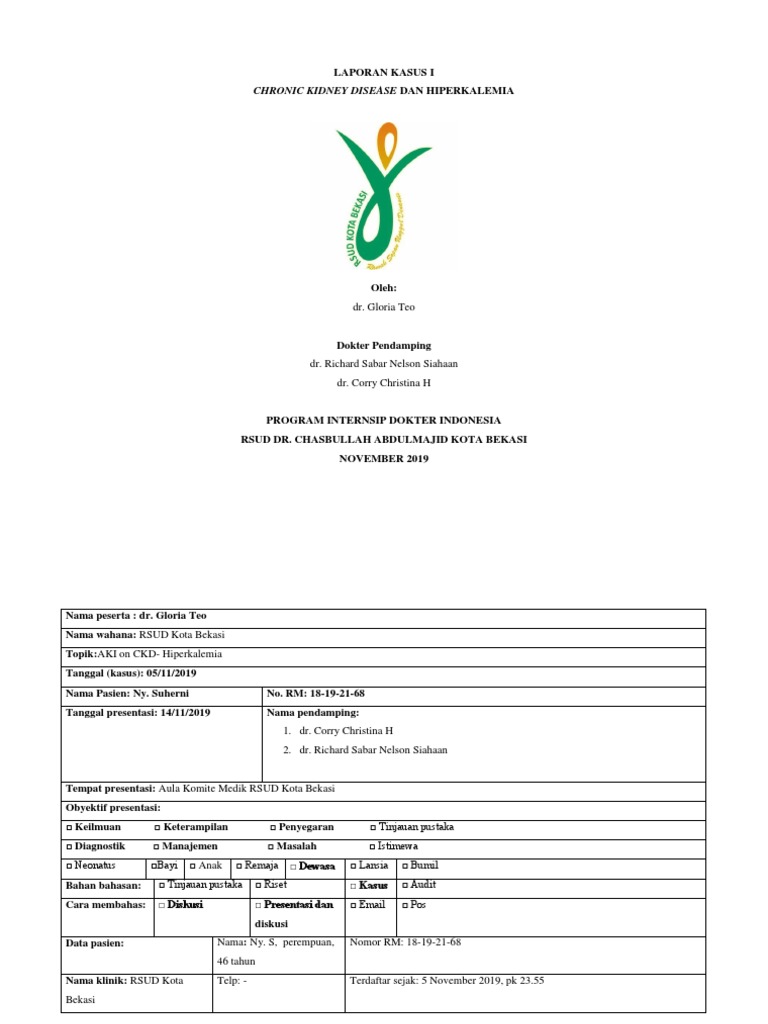 Lapsus 1 - CKD, Hiperkalemia - Gloria | PDF