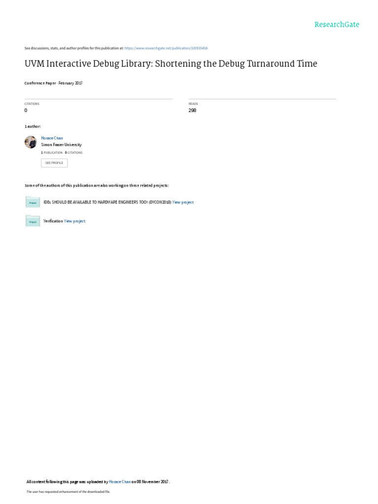 Dvcon2017 Uvm Debug Lib Final | PDF | Command Line Interface | C (Programming Language)