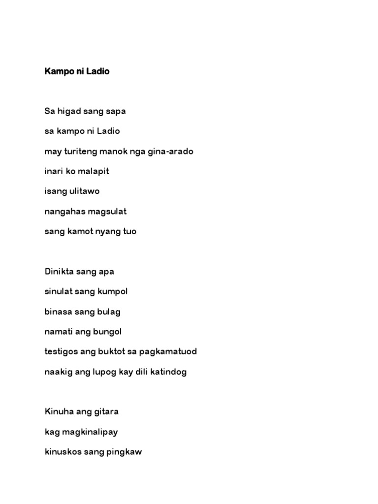 Hiligaynon Folk Songs | PDF