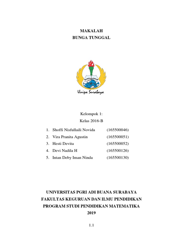 Kelompok 1 Materi Bunga Tunggal PDF | PDF