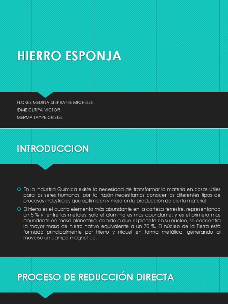 Uso y Proceso del Hierro Esponja | PDF | Arrabio | Hierro