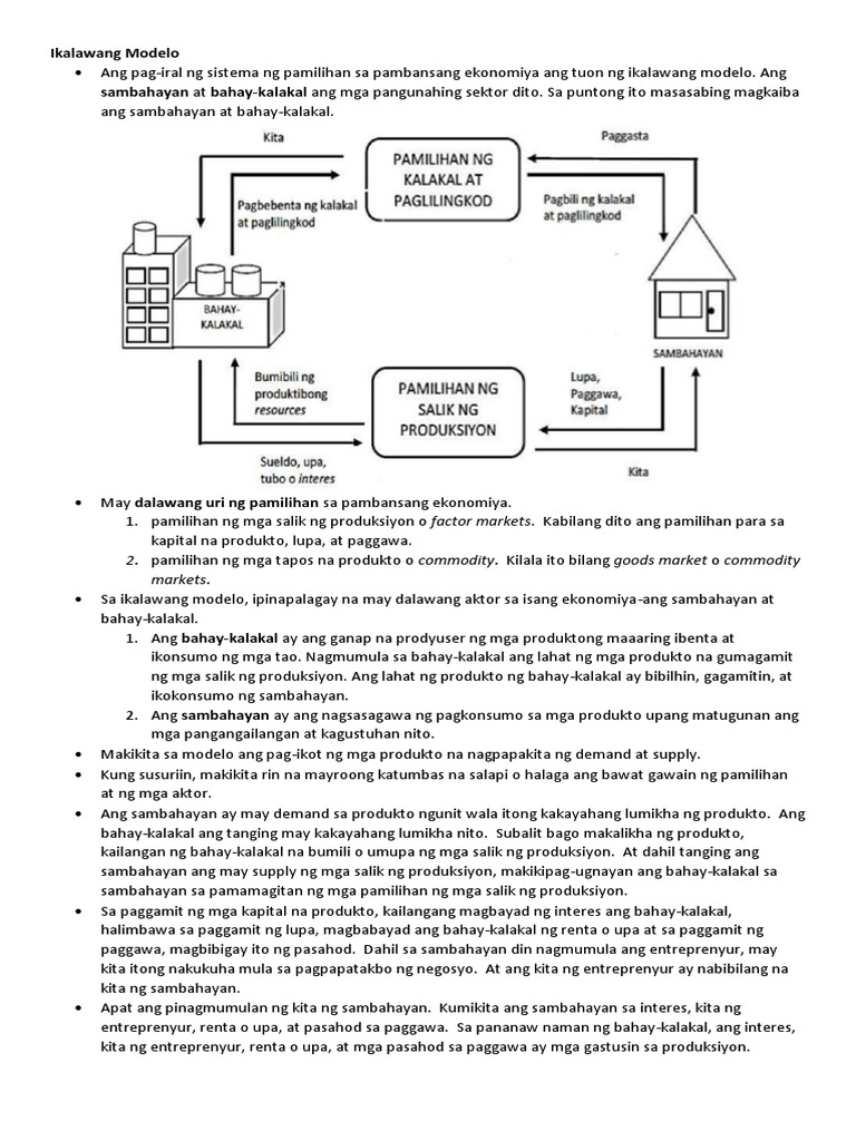 Mga Modelo NG Paikot Na Daloy NG Ekonomiya | PDF