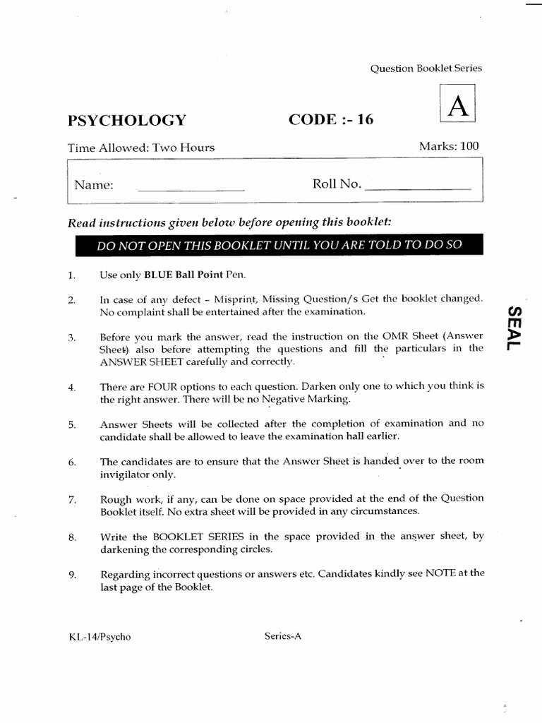 Aiims Question Paper | PDF | Id | Behaviour Therapy
