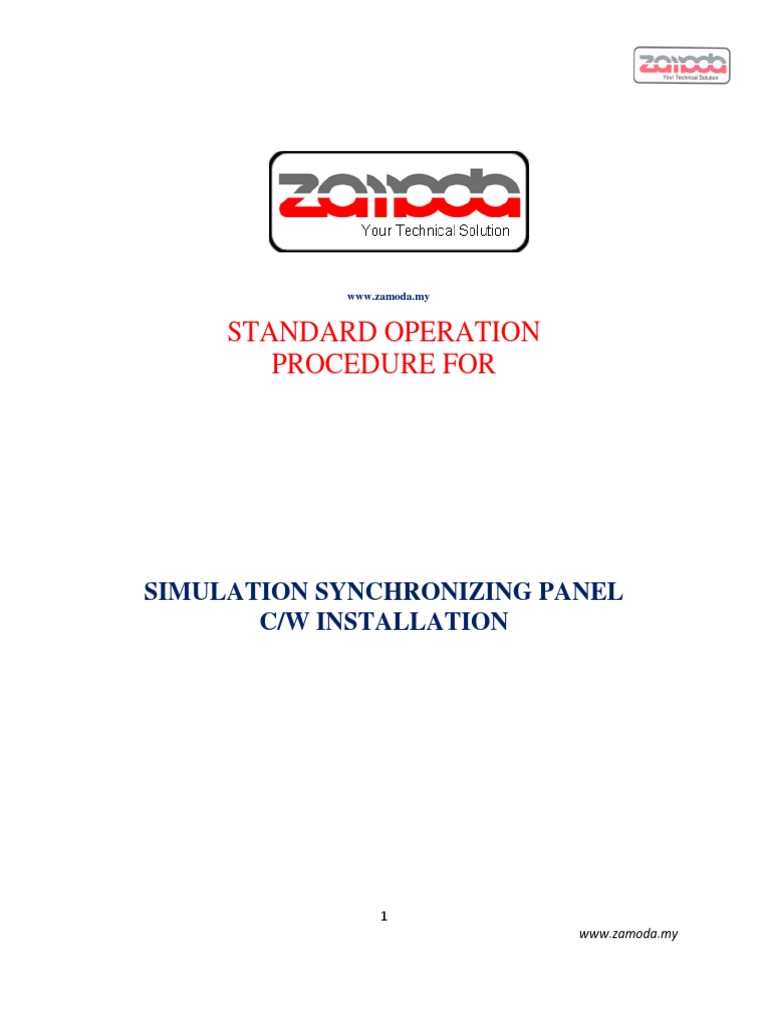 Simulation Synchronizing Panel SOP | PDF | Switch | Equipment