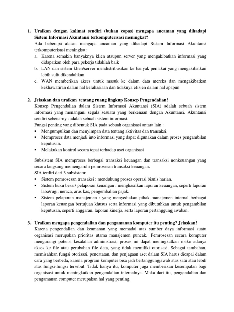 Internal Control And Ais Pdf