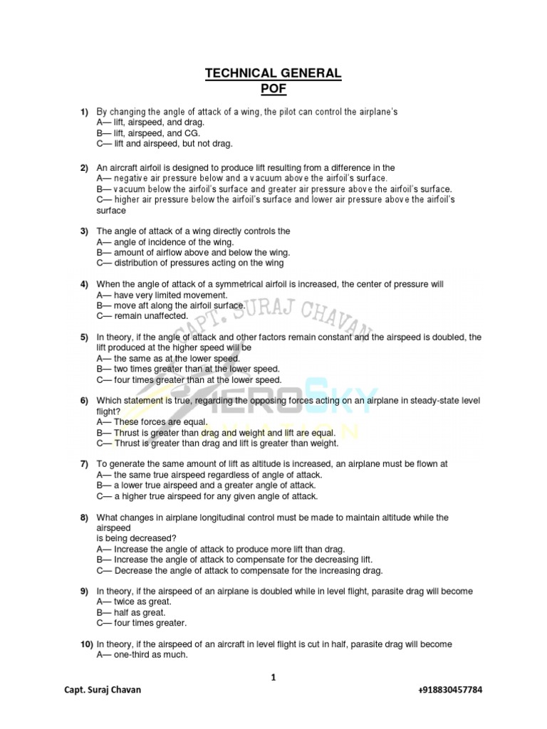 POF Questions | PDF | Carburetor | Lift (Force)