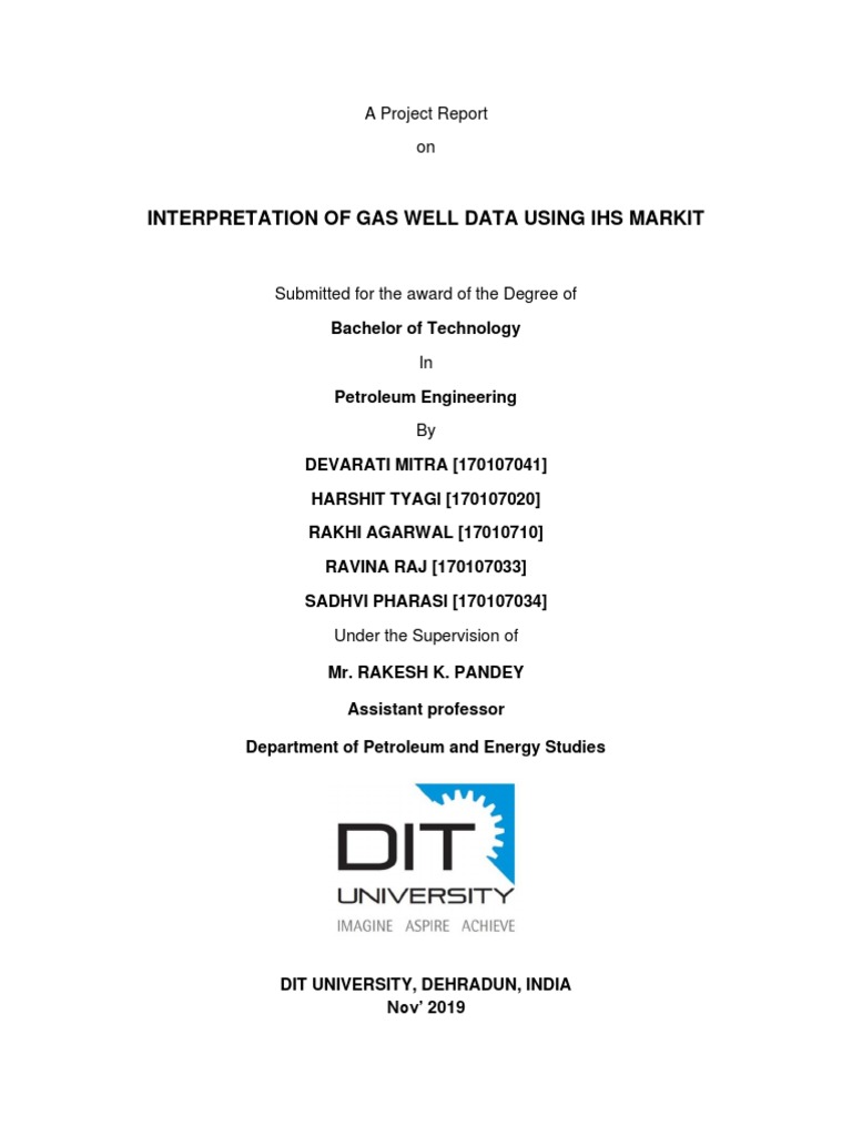 Interpretation of Gas Well Data Using IHS Markit: Determining Reservoir ...