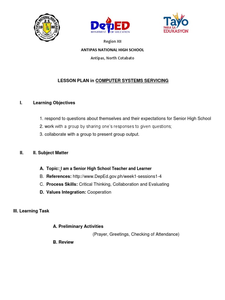 Lesson Plan in Ict | PDF | Lesson Plan | Critical Thinking