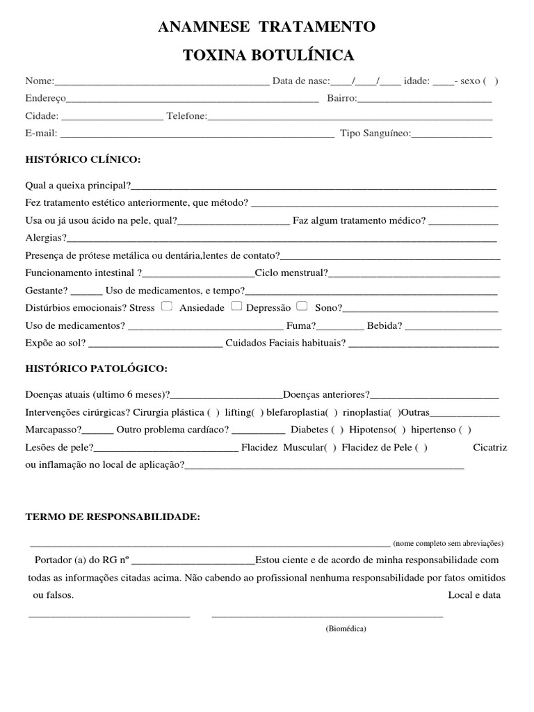 Ficha Botox | PDF | Toxina botulínica | Sistema de saúde