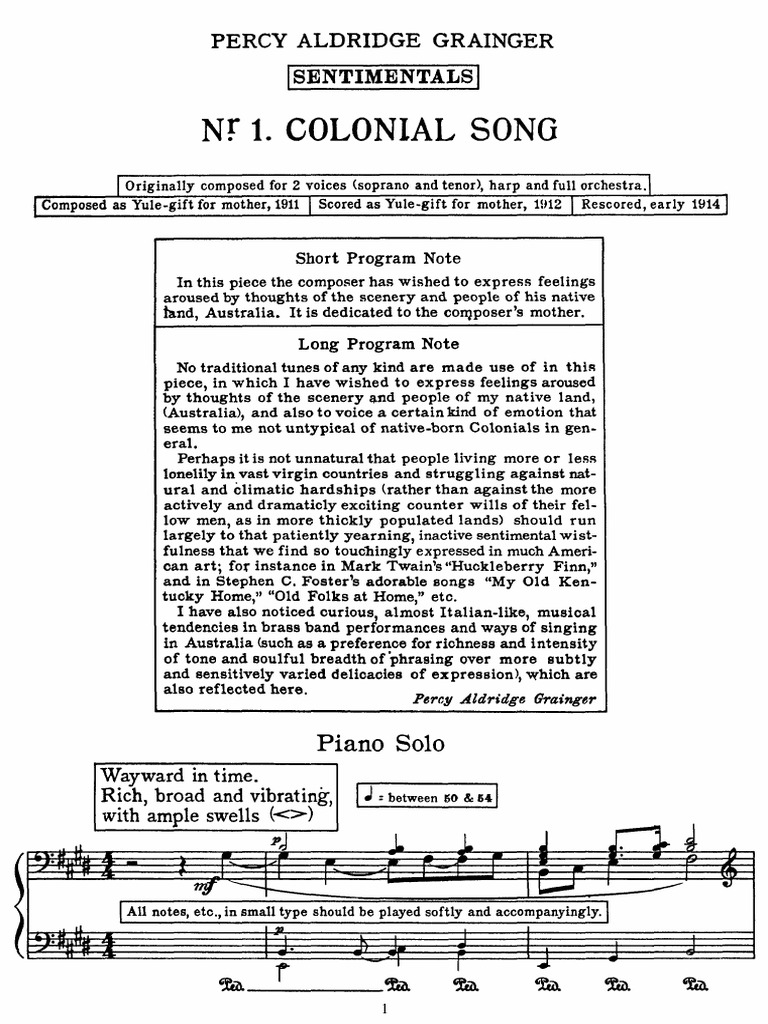 Colonial Song | PDF