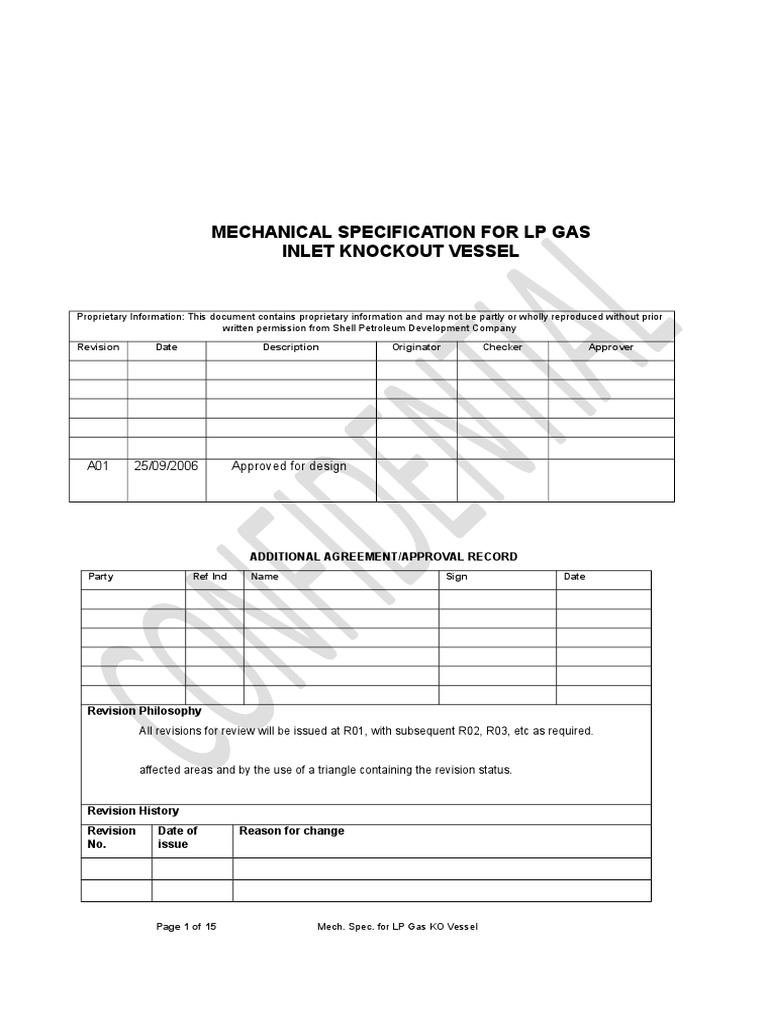 Pressure Vessel Specification | PDF | Specification (Technical Standard ...