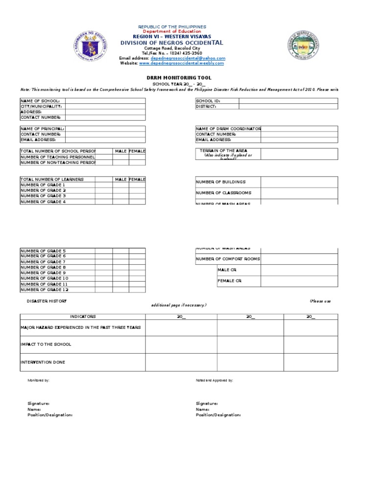 DepEd Form | PDF | Disaster Risk Reduction | Hazards