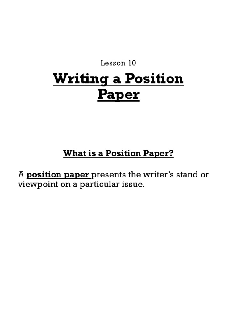 Lesson 10: Writing A Position Paper | PDF | Fallacy | Inductive Reasoning