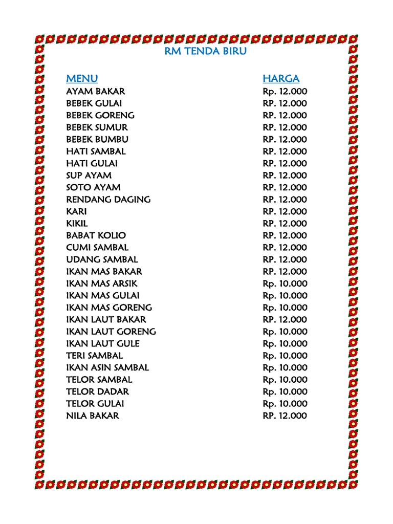RM Tenda Biru | PDF