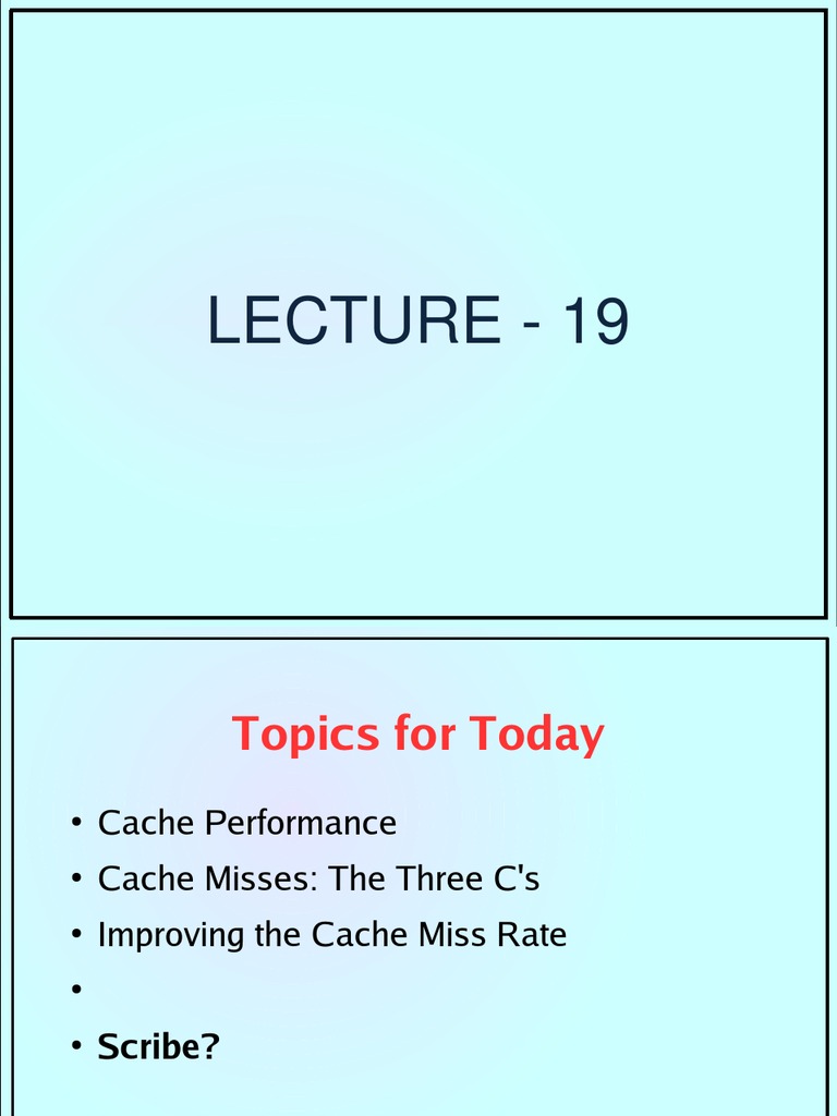 Lec 19 | Download Free PDF | Cpu Cache | Central Processing Unit