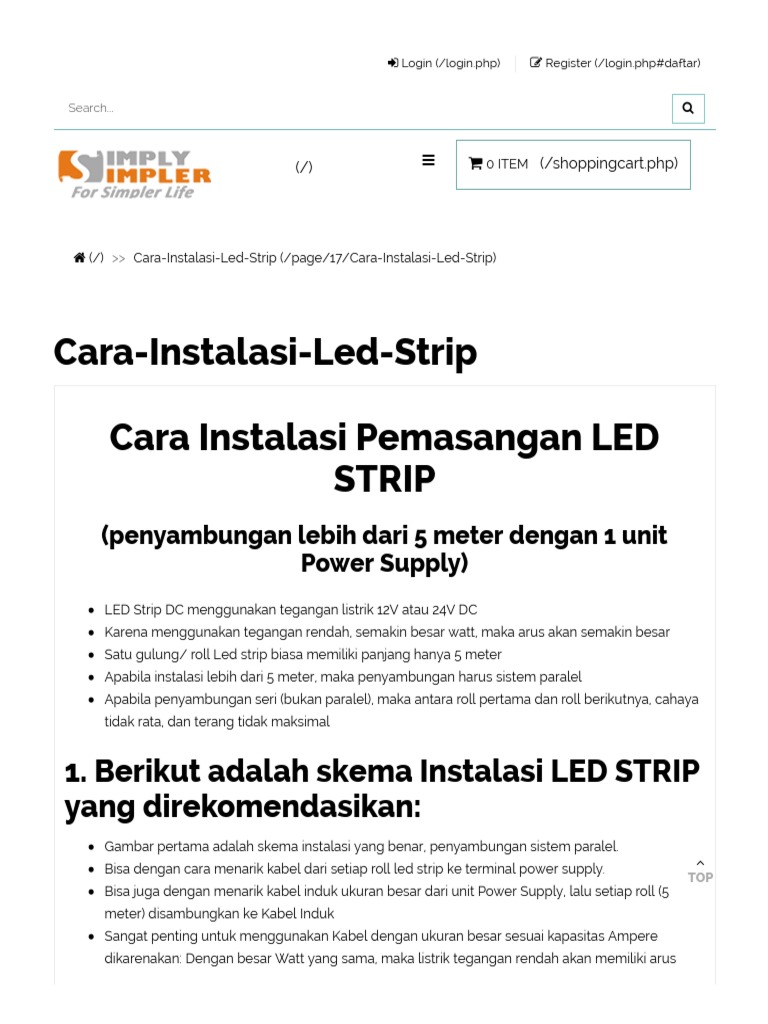Cara Pemasangan Dan Instalasi Lampu Led Strip Smd3528, Smd2835, Smd5050 ...