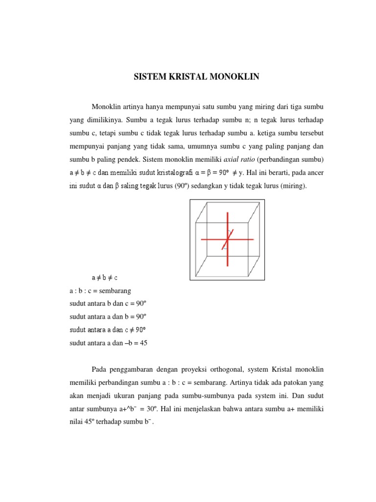 Sistem Kristal Monoklin | PDF