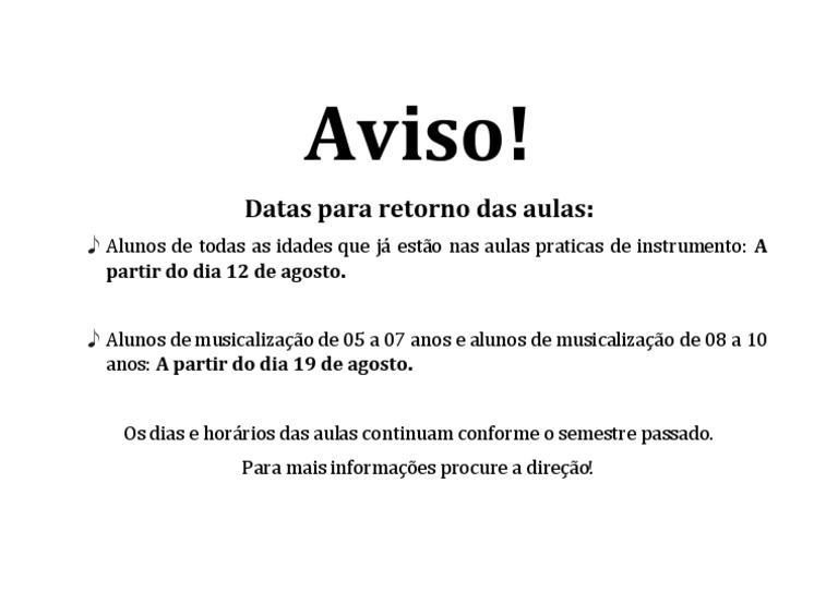 Modelo de Aviso | PDF