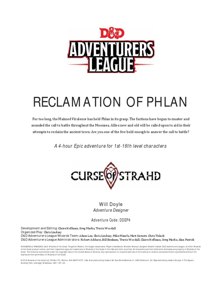 DDEP4 Reclamation of Phlan | PDF | Role Playing Games | Fantasy Games