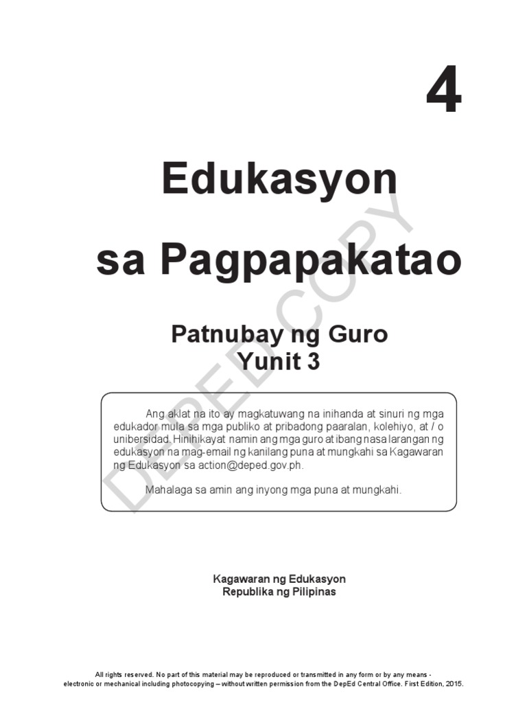Grade 4 TG ESP Quarter 3 | PDF