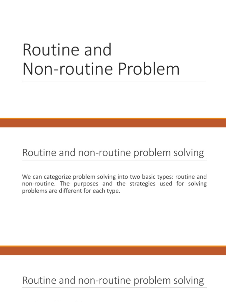 Routineandnon Routineproblems | PDF | Cognition | Learning