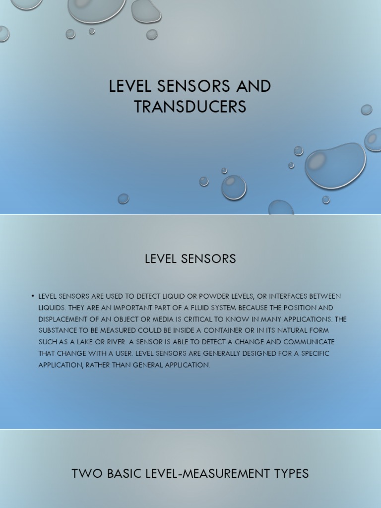 Level Sensors | PDF | Buoyancy | Capacitor