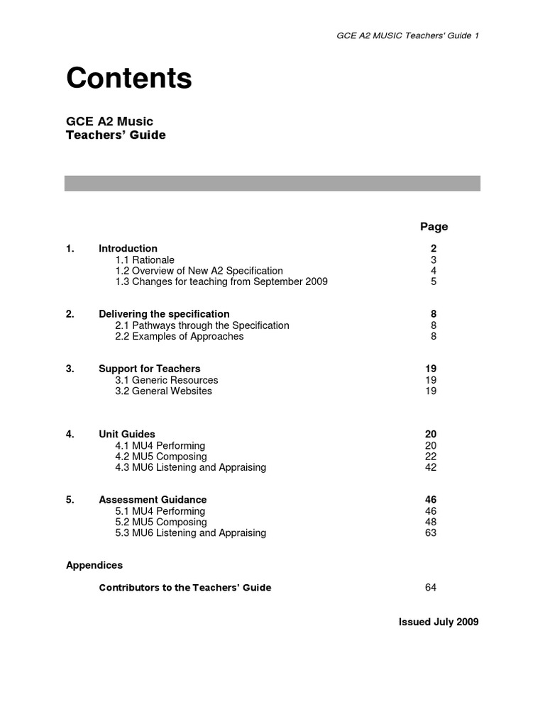 GCE Music Teachers Guide A2 | PDF | Sheet Music | Musical Compositions