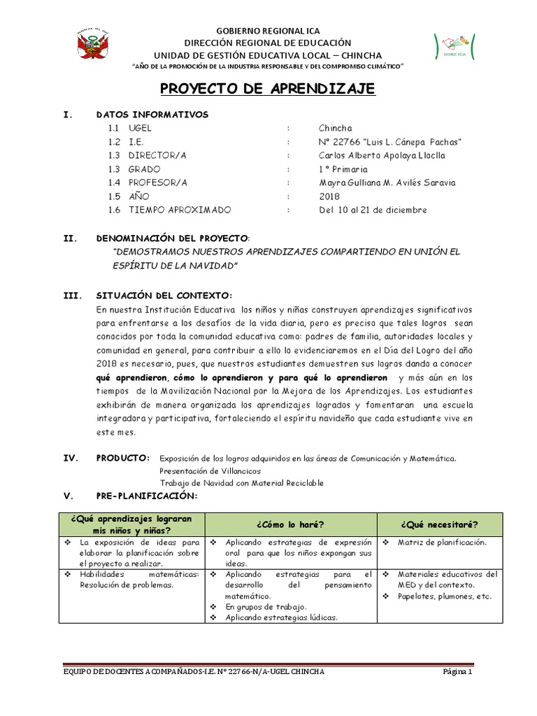 Proyecto Del Dia Del Logro FINAL | PDF | Escritura | Aprendizaje