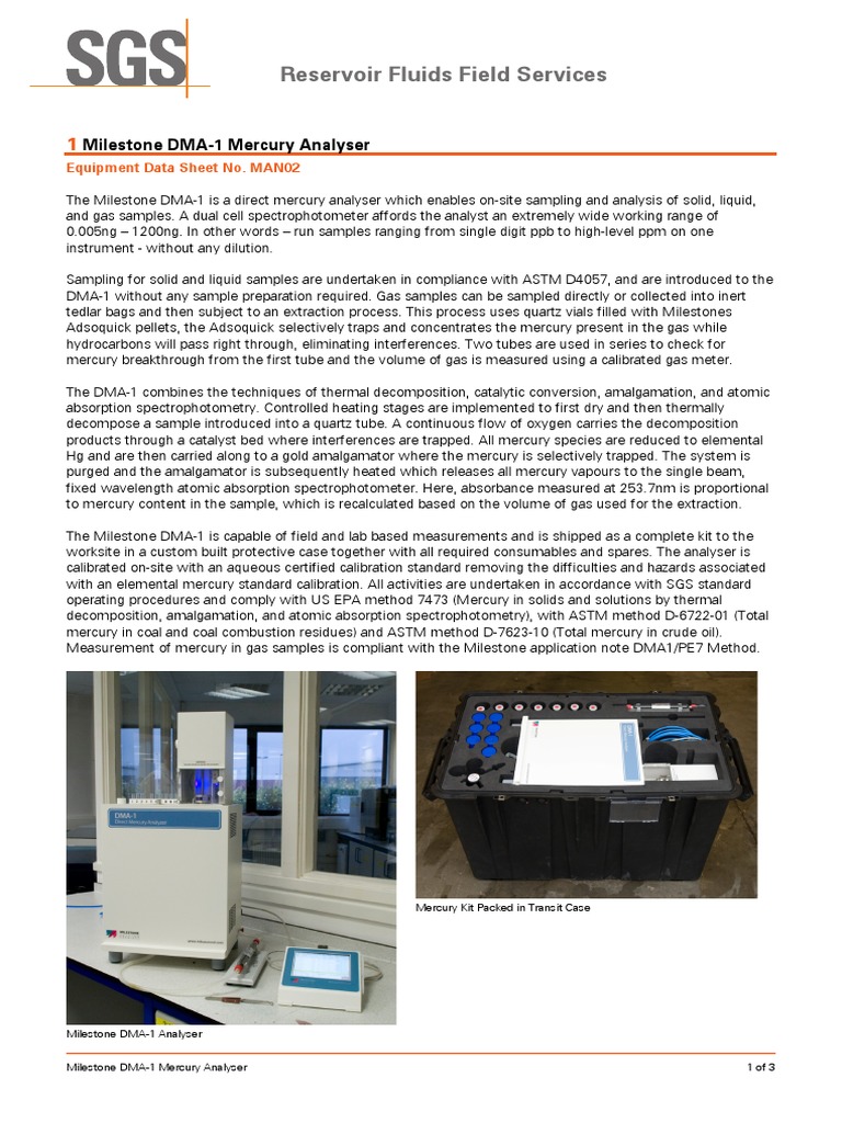 Field Mercury Analysis Kit | PDF | Spectrophotometry | Mercury (Element)