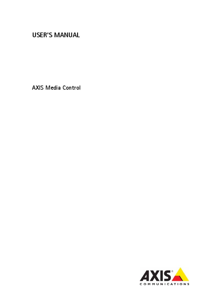 Axis Media Control Users Manual | PDF | Microsoft Windows | Streaming Media