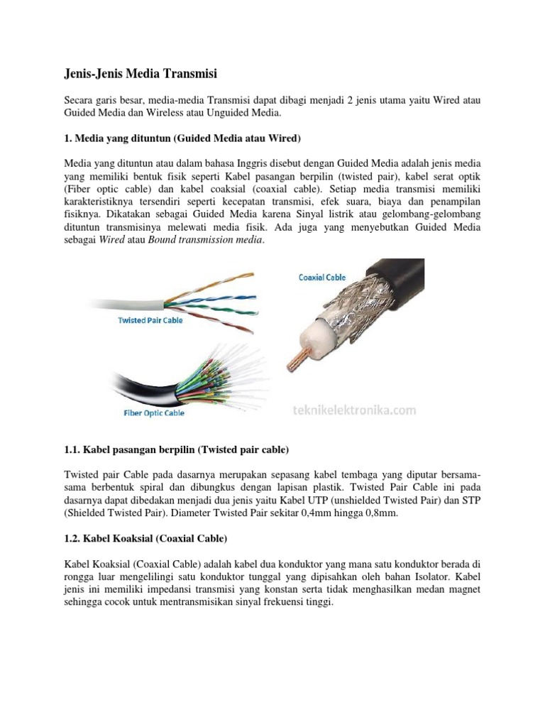 Jenis-Jenis Media Transmisi | PDF