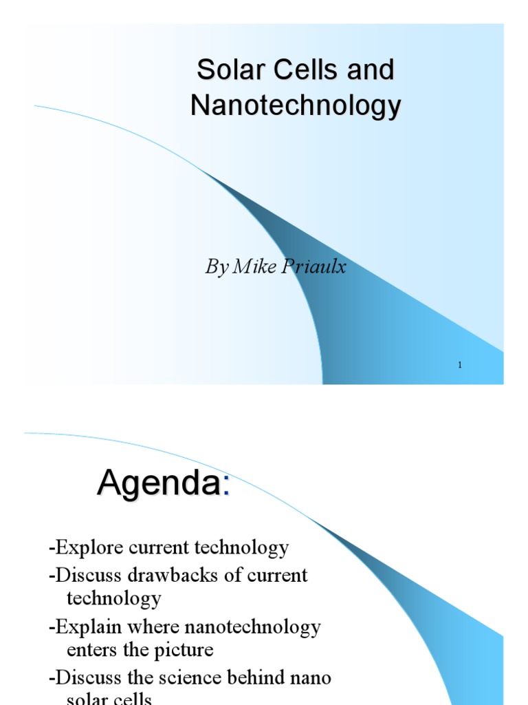 Use of Nanotechnology in Solar PV Cells | PDF | Solar Cell | Band Gap