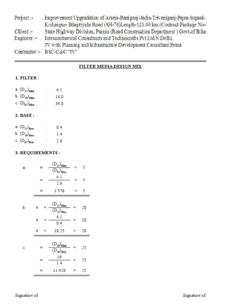 Filter Media Design Specifications | PDF
