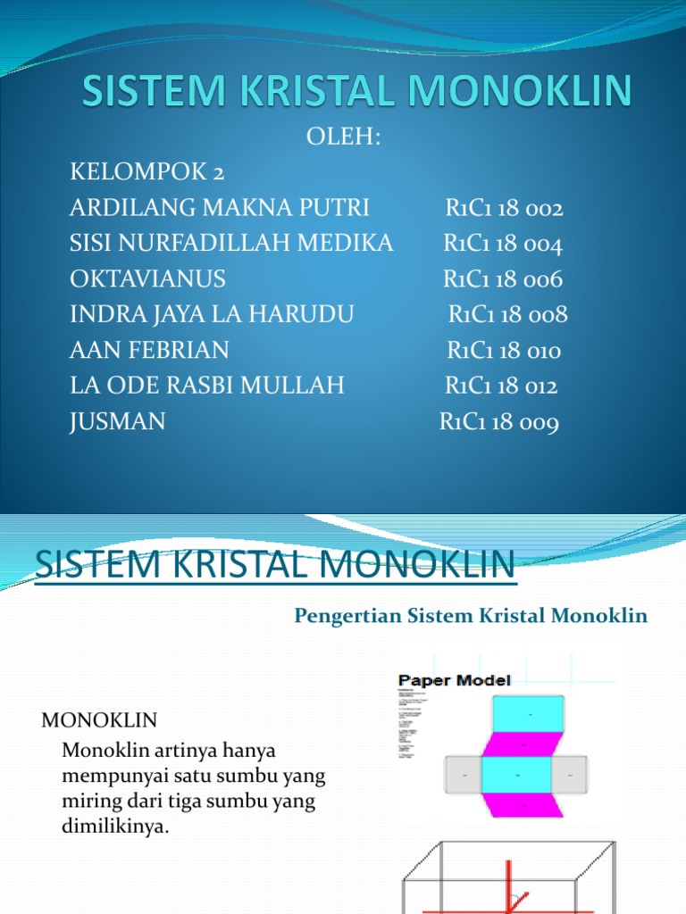 Sistem Kristal Monoklin dan Contohnya | PDF