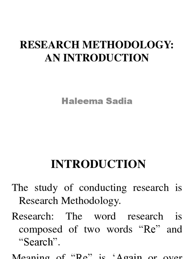 LEC # 1 Research Methodology-An Introduction | PDF | Theory ...