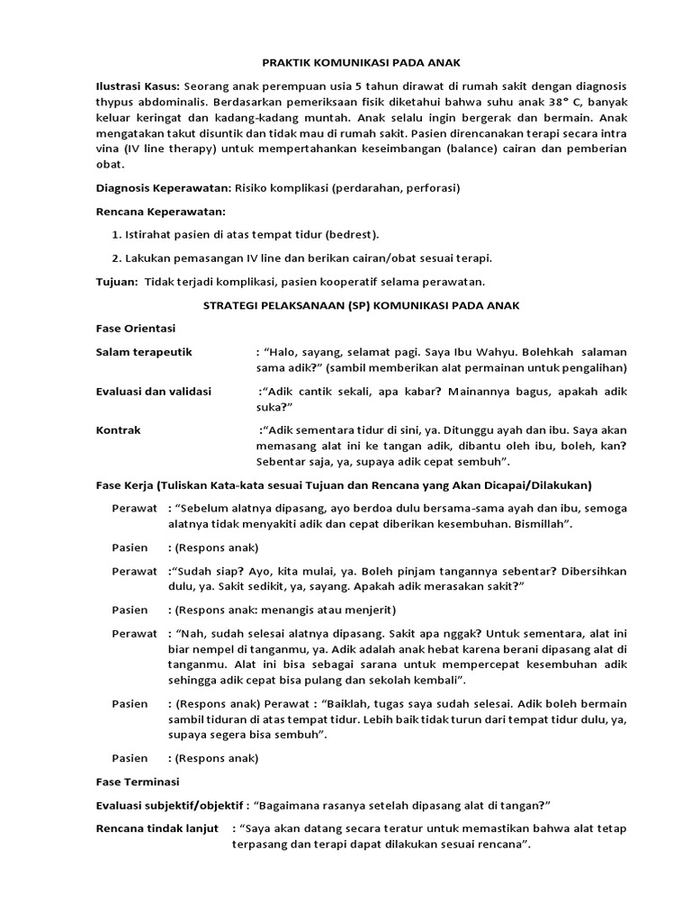 Contoh SP Komunikasi Pada Anak Dan Remaja | PDF