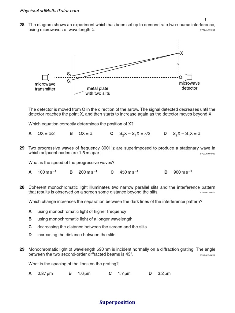 Superposition | PDF | Wavelength | Diffraction