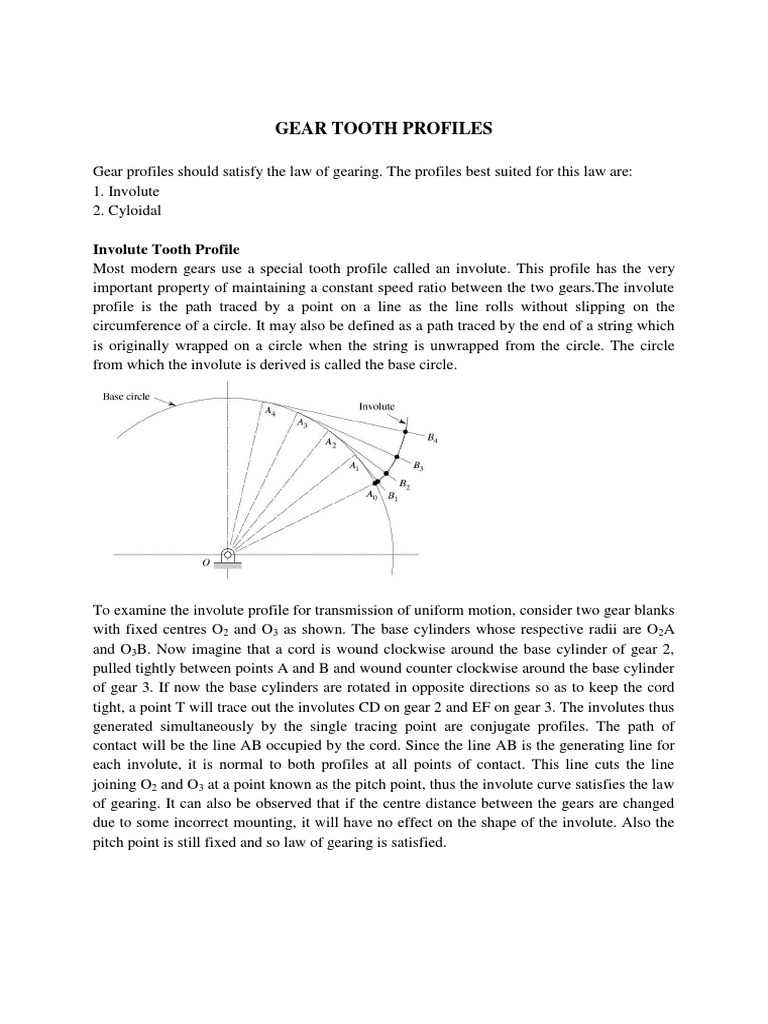 Gear Tooth Profile | PDF | Gear | Mechanical Engineering