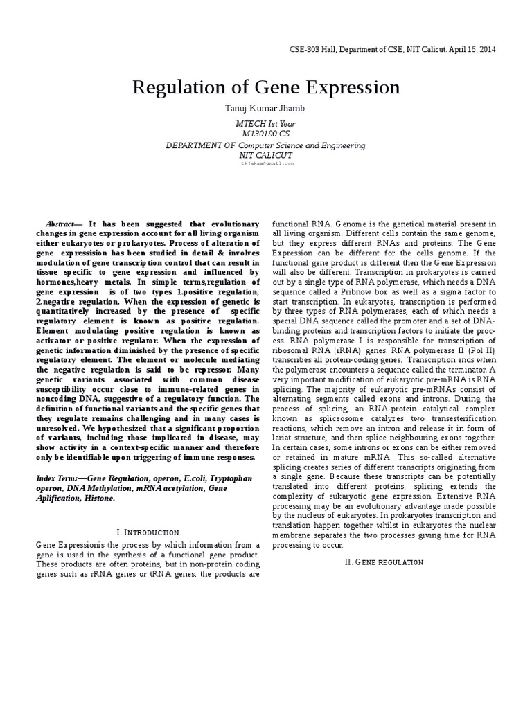 Gene Expression Insights | PDF | Gene Expression | Regulation Of Gene ...