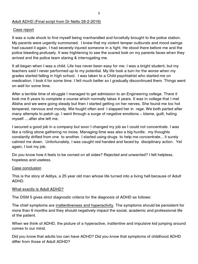 Adult Adhd 2 | PDF | Adult Attention Deficit Hyperactivity Disorder ...