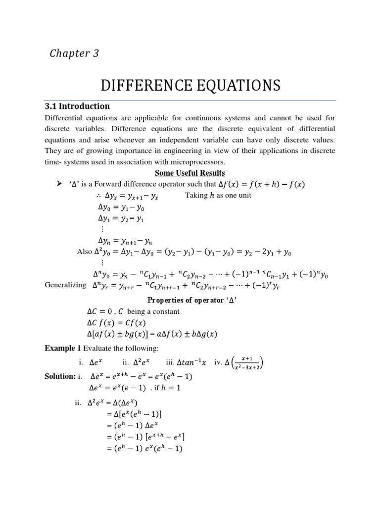 Difference Equations 3 Pdf Recurrence Relation Polynomial 7669