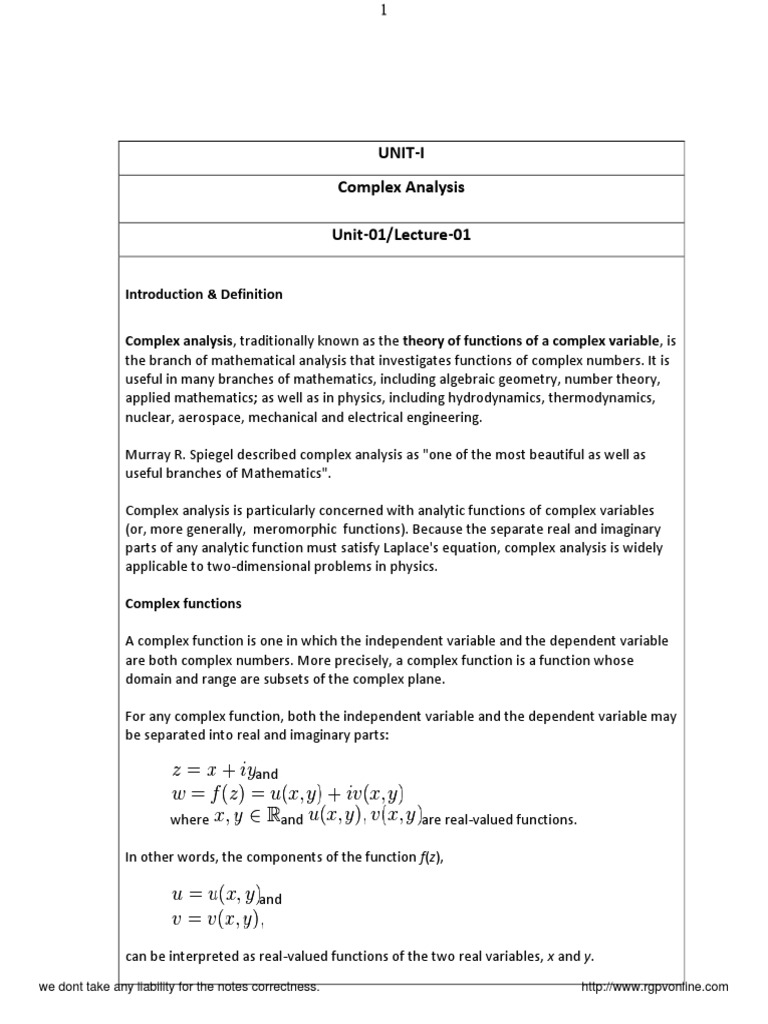 Complex Analysis in Electrical Engineering | PDF | Complex Analysis ...