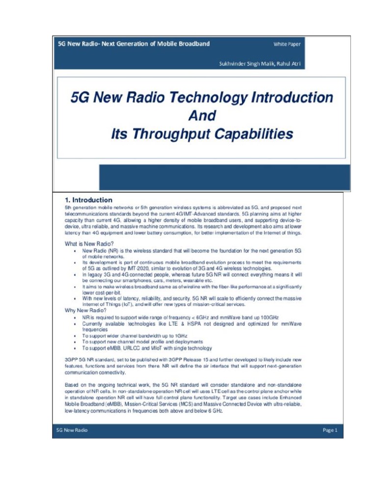 5G Best Introduction and TP Calculation | PDF | Computers