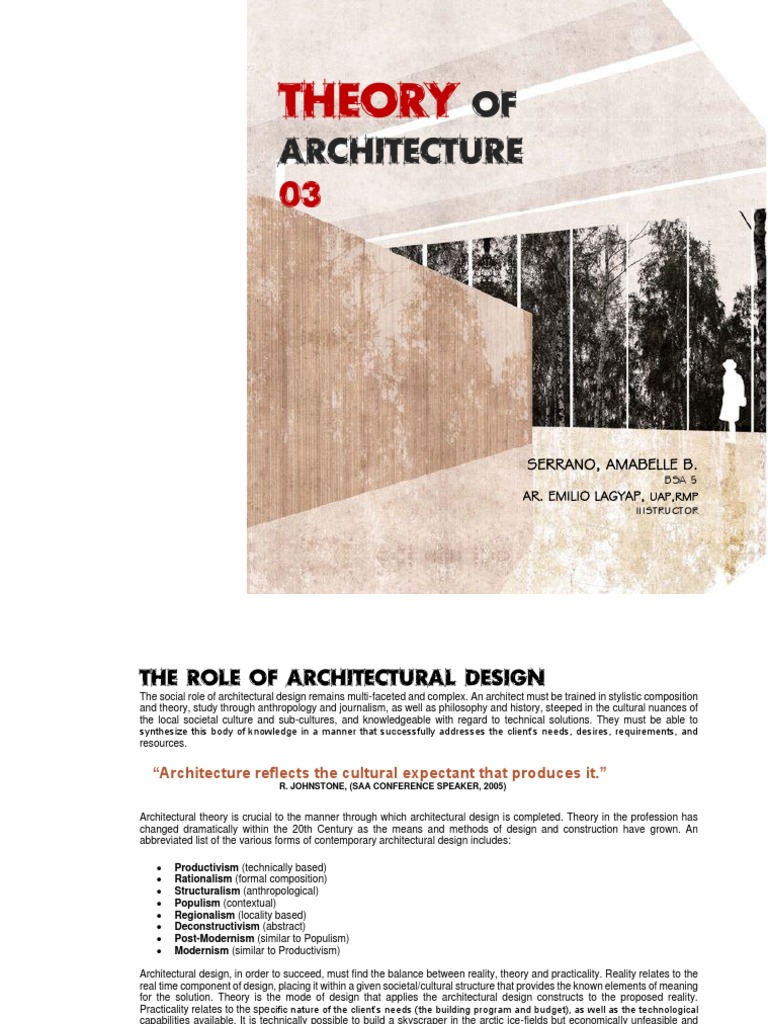 Theory of Architecture 3 | Design | Science