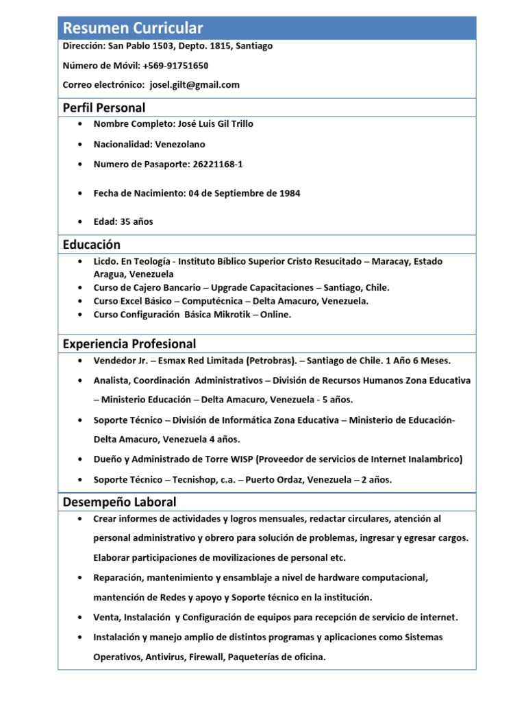CV Jose Luis G | PDF