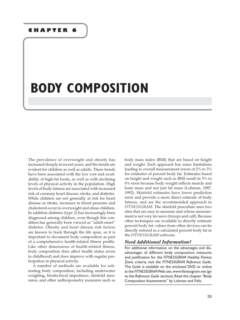 Body Composition | PDF | Body Mass Index | Human Body Weight