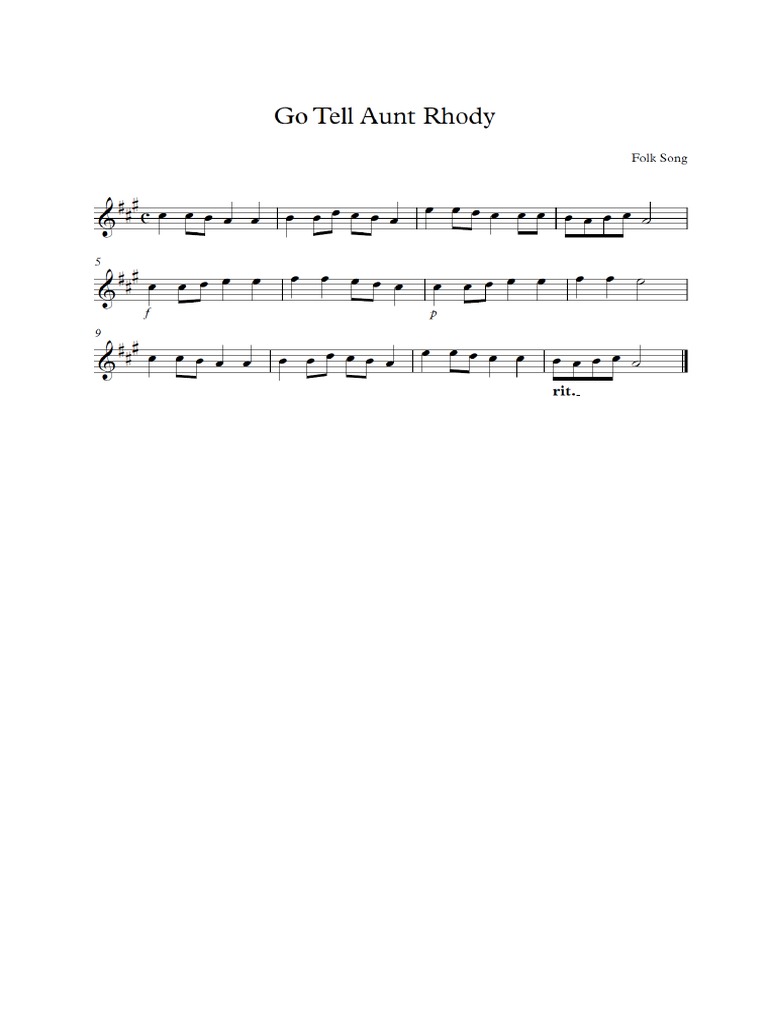 8 Go Tell Aunt Rhody | PDF