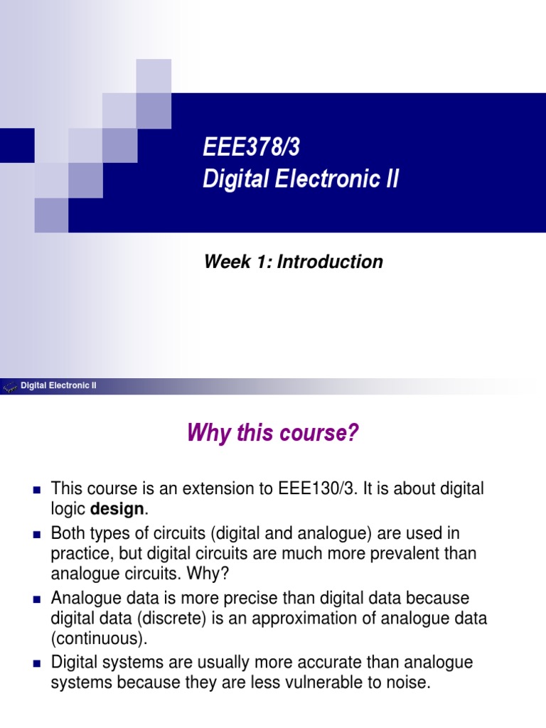 Digital Electronics II Course Guide | PDF | Logic Synthesis | Digital ...